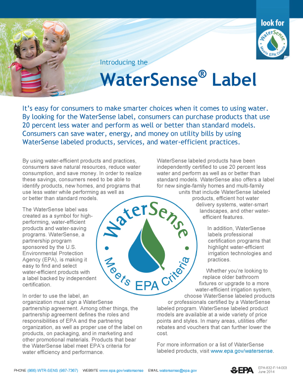 Look For That Watersense Label - The Showroom at Rubenstein